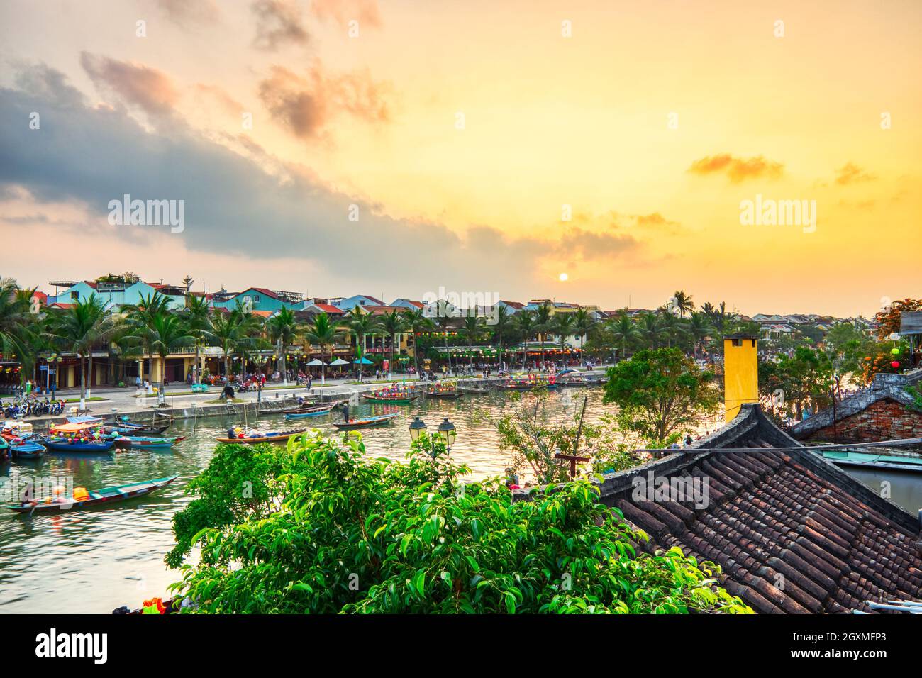 Aerial View of Hoi An at Sunset, Vietnam Stock Photo - Alamy