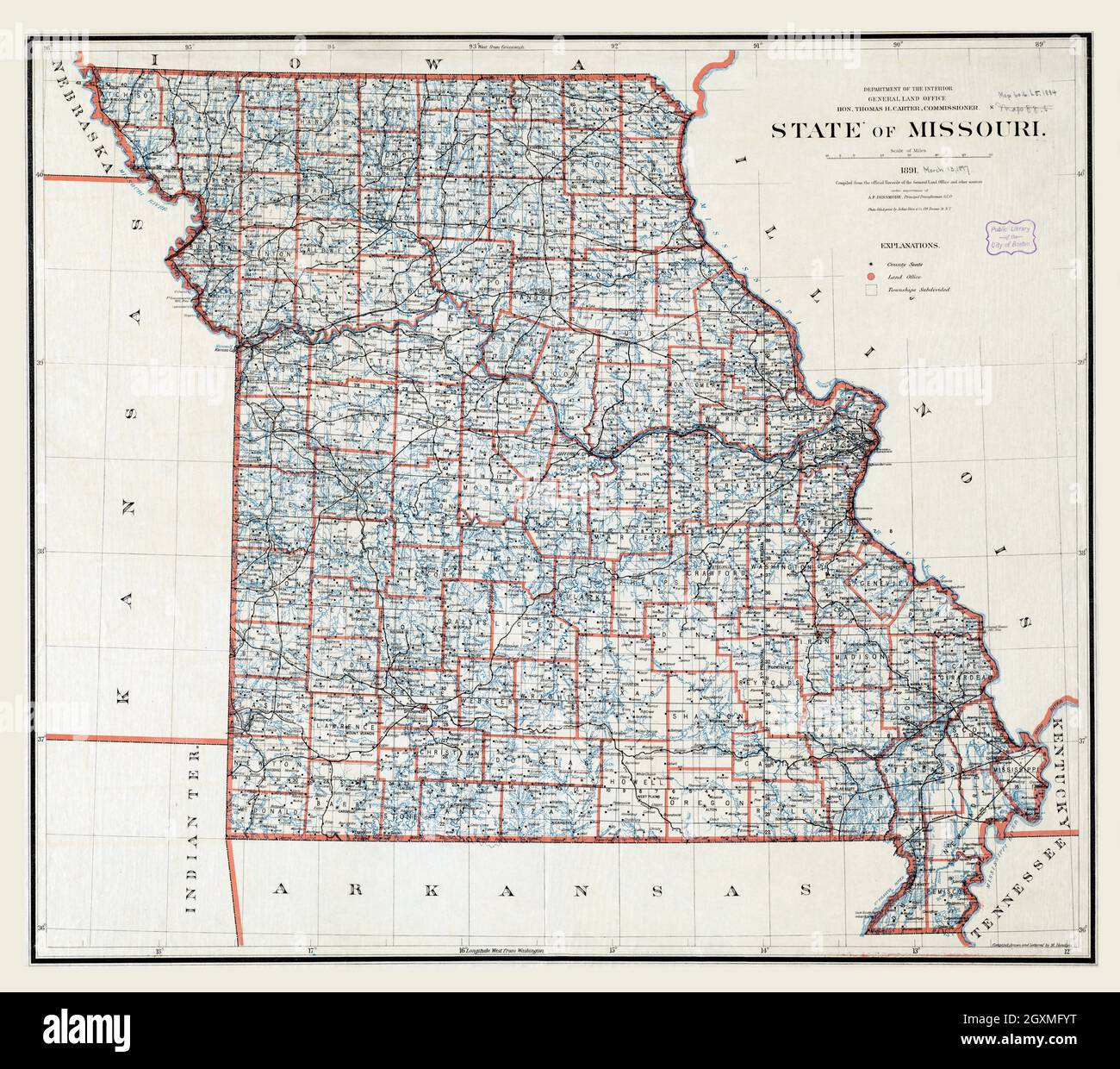 Map of missouri state hi-res stock photography and images - Alamy