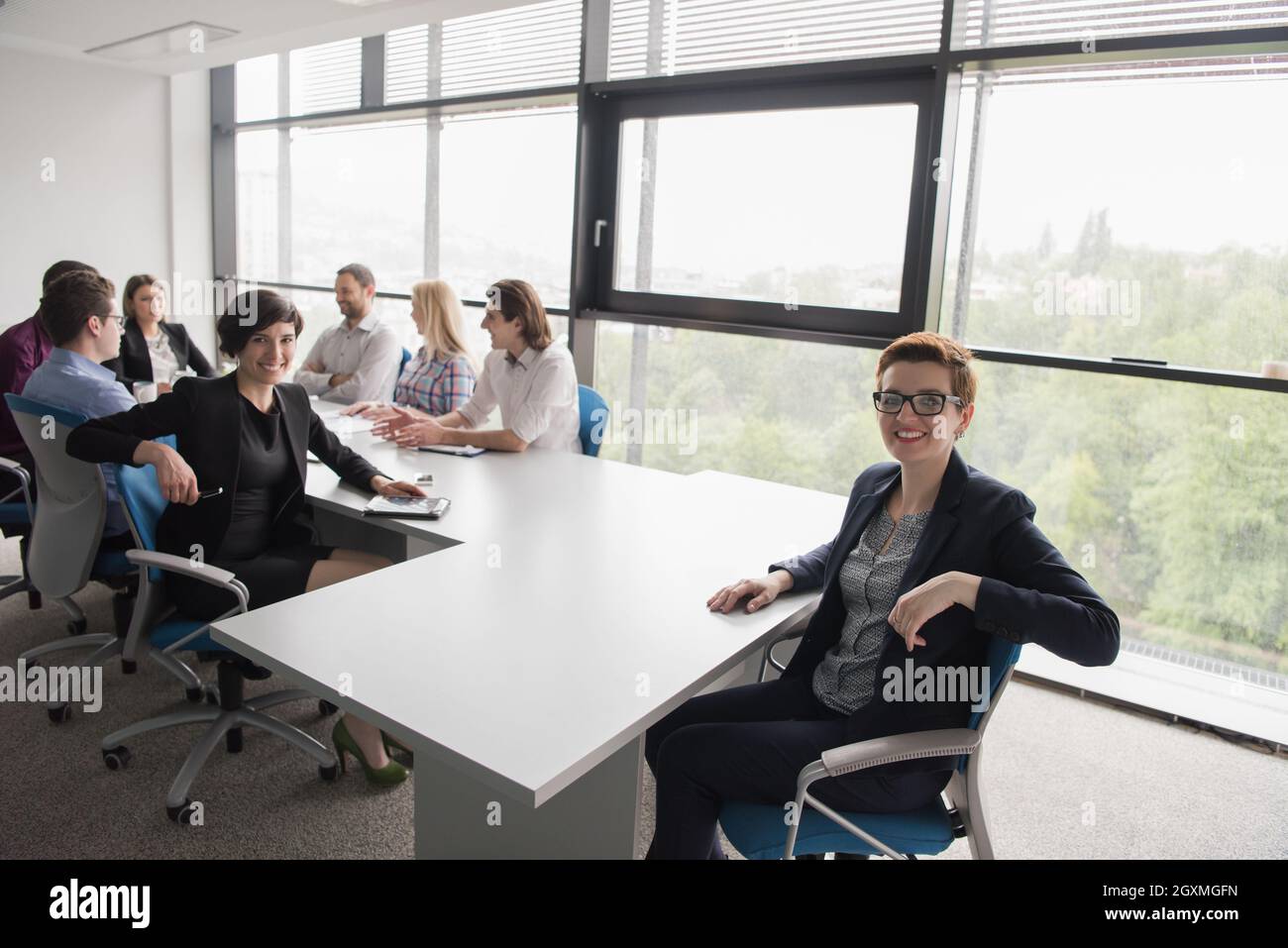 Portrait Of Successful Businesswoman Entrepreneur At Busy startup ...