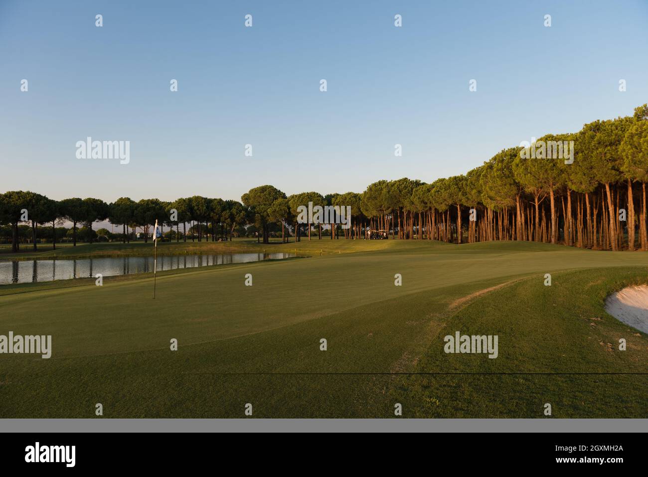 golf course landscape at beautiful sunset Stock Photo - Alamy