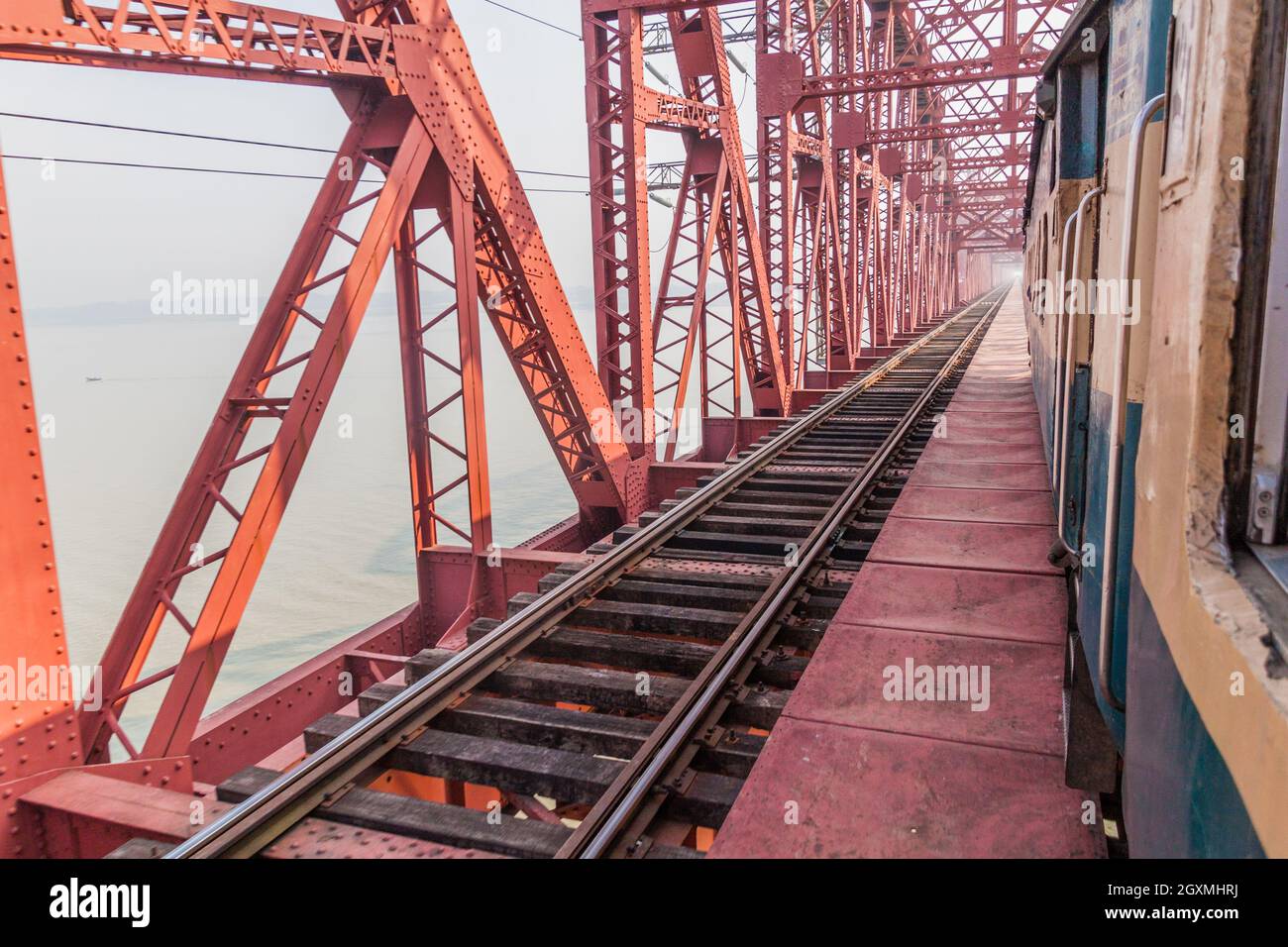 Hardinge Bridge, steel railway bridge over the river Padma in western ...
