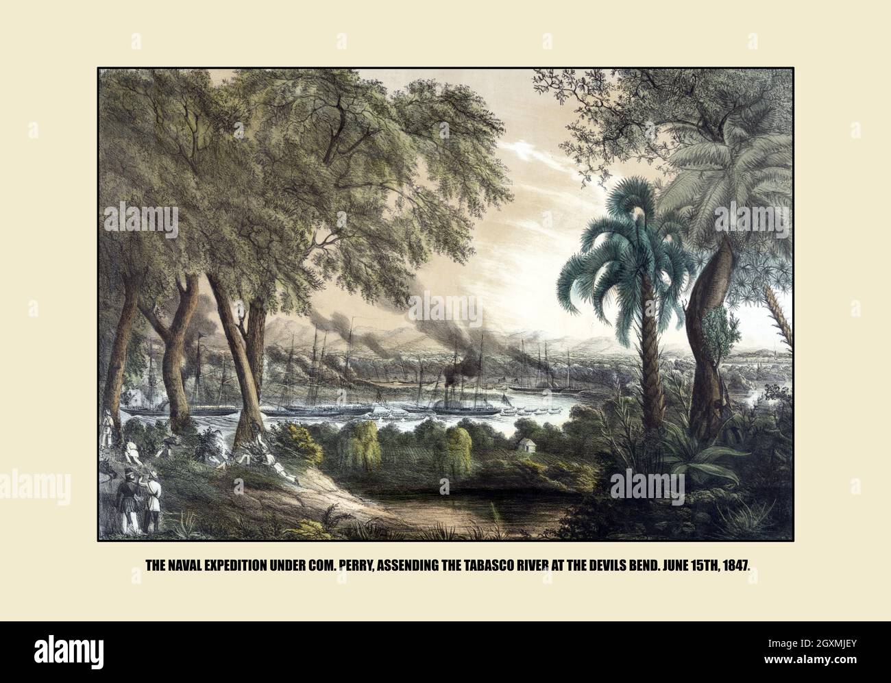 The naval expedition under Commodore Perry Stock Photo - Alamy