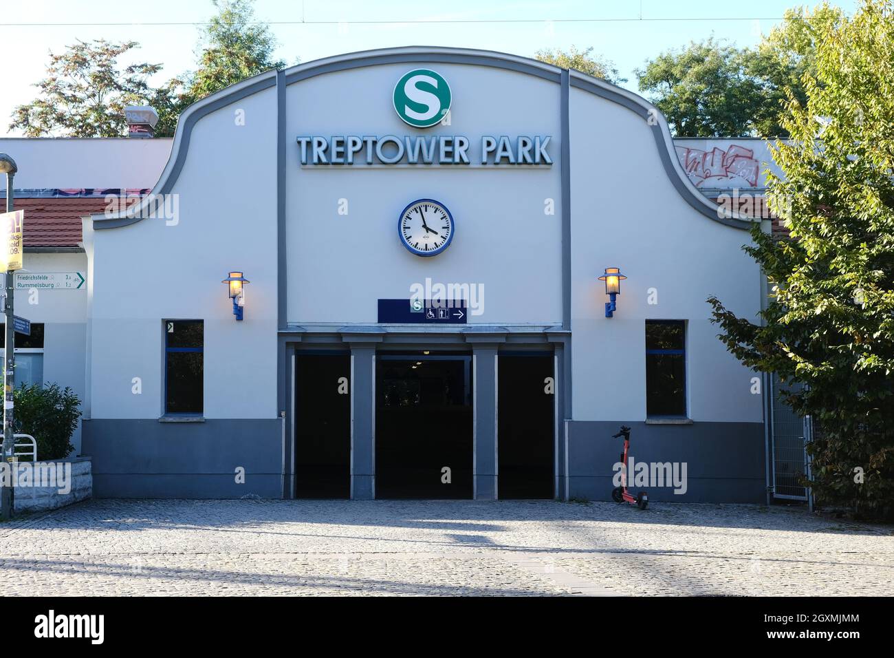 Berlin, Germany, October 1, 2021, East Entrance to Treptower Park S ...