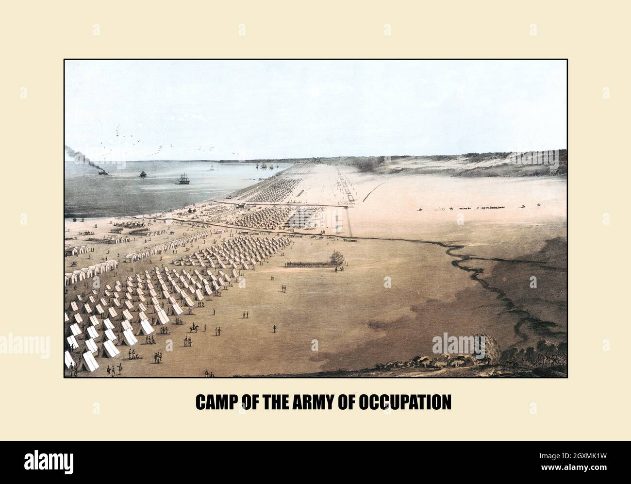 Birds-eye view of the camp of the army of occupation Stock Photo - Alamy