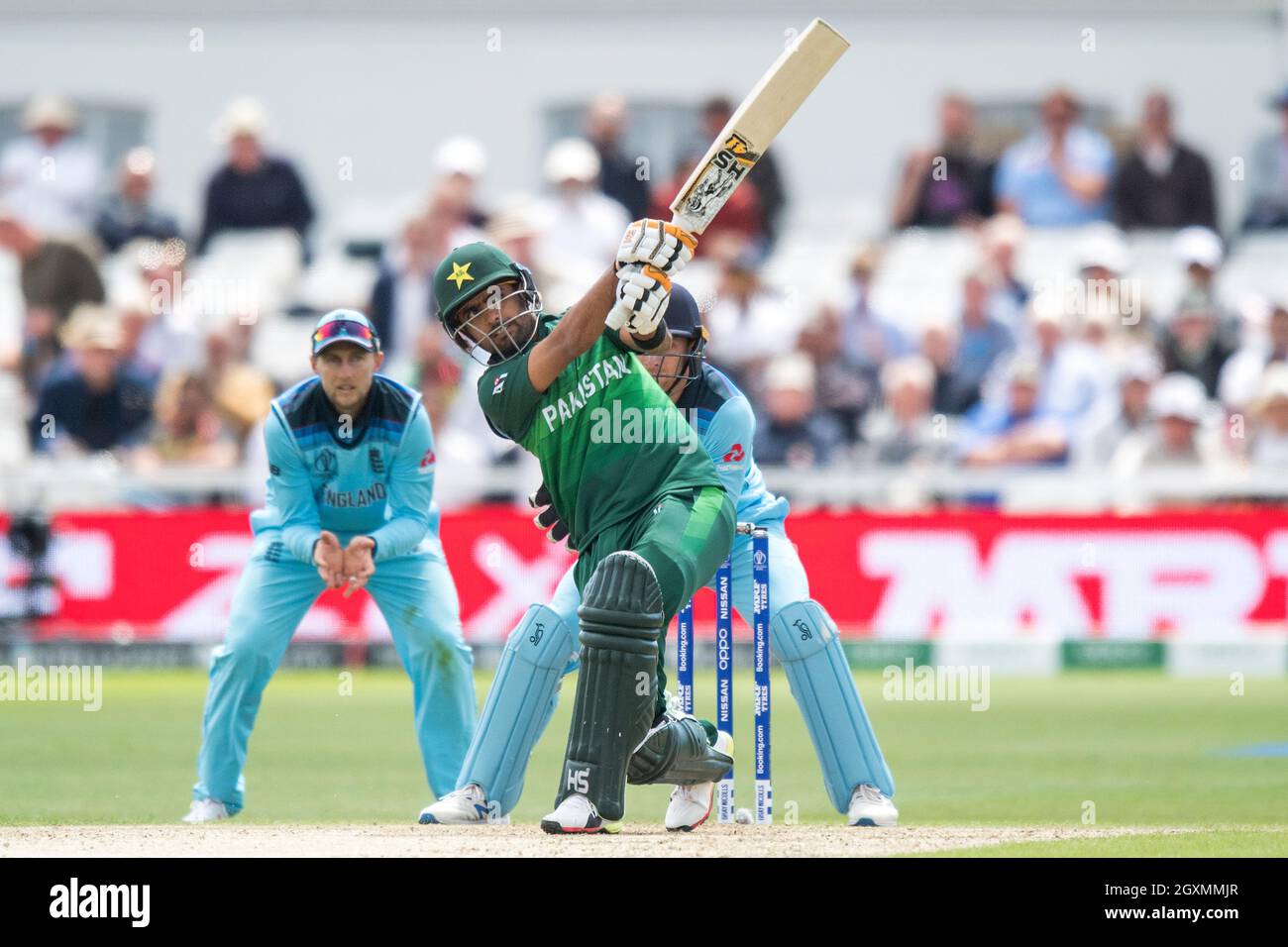 Pakistan's Babar Azam hits a six Stock Photo - Alamy