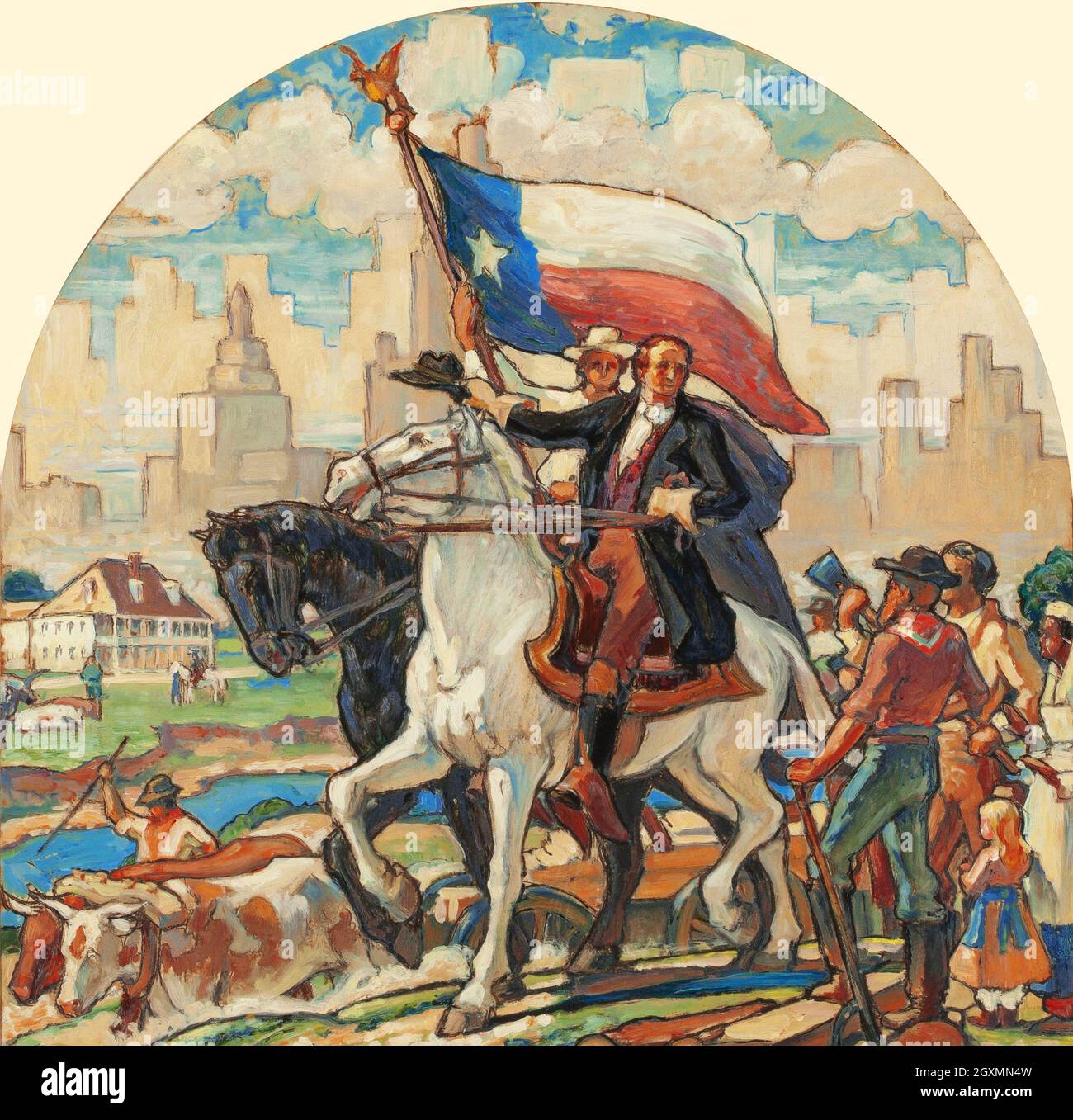 Sam Houston under the Texan Flag Stock Photo - Alamy