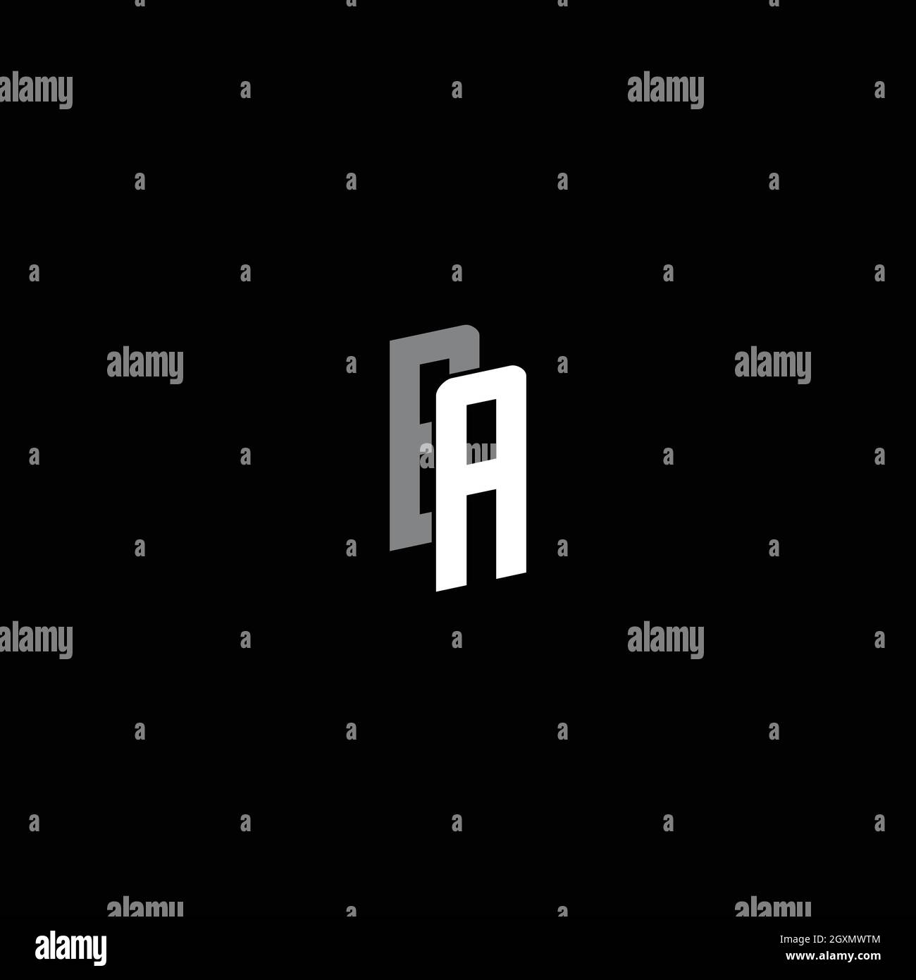 Letter AB or BA logo Design showing shadow line art for illustration ...