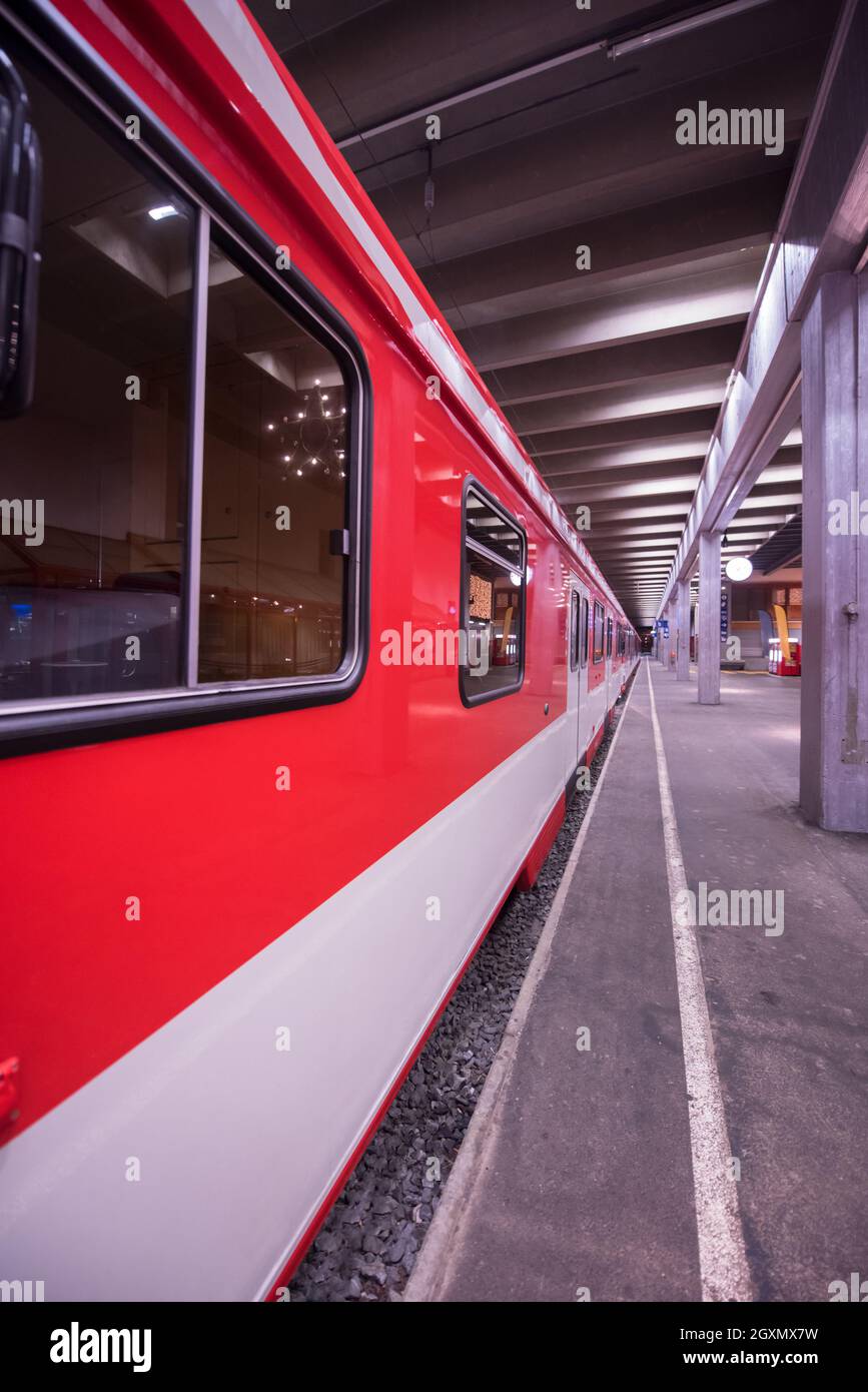 perspective view of empty subway station with modern train Stock Photo ...