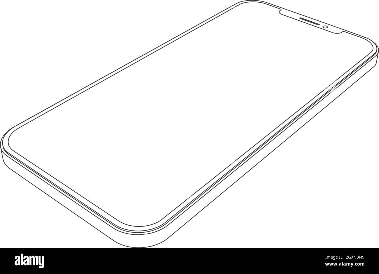 Vector modern phone - outline smartphone illustration Stock Vector ...