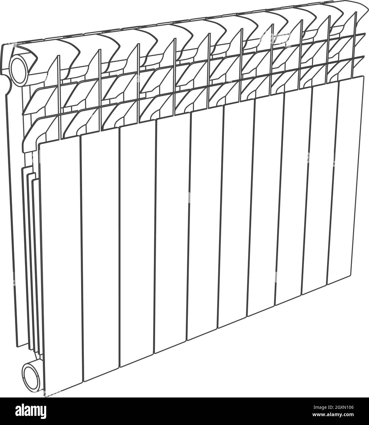 Vector link section heating radiator perspective view Stock Vector ...
