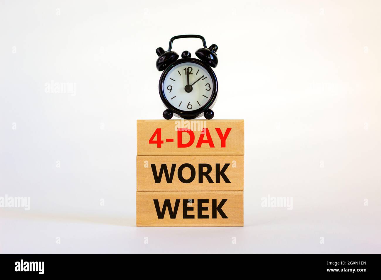 4-day work week symbol. Concept words '4-day work week' on wooden ...