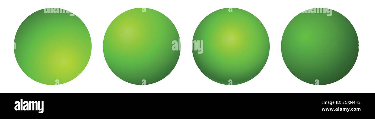 Set with glass green balls. Glossy realistic ball, 3D abstract vector ...