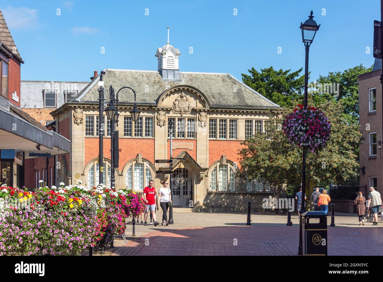Old carnegie library building flowers queens square town centre hi-res ...