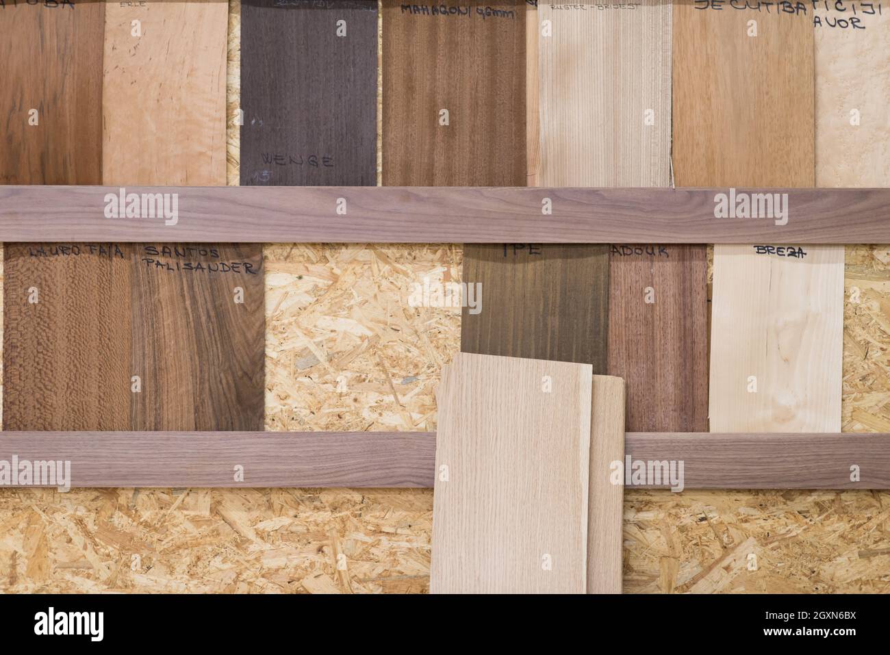 samples in Manufacture of wooden furniture Stock Photo - Alamy
