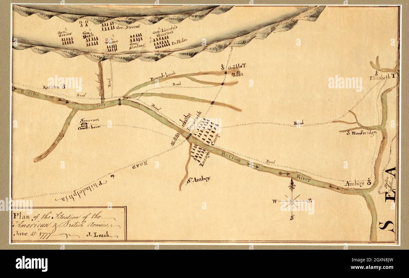 Howe's attempt to draw the Continental army into battle Stock Photo - Alamy