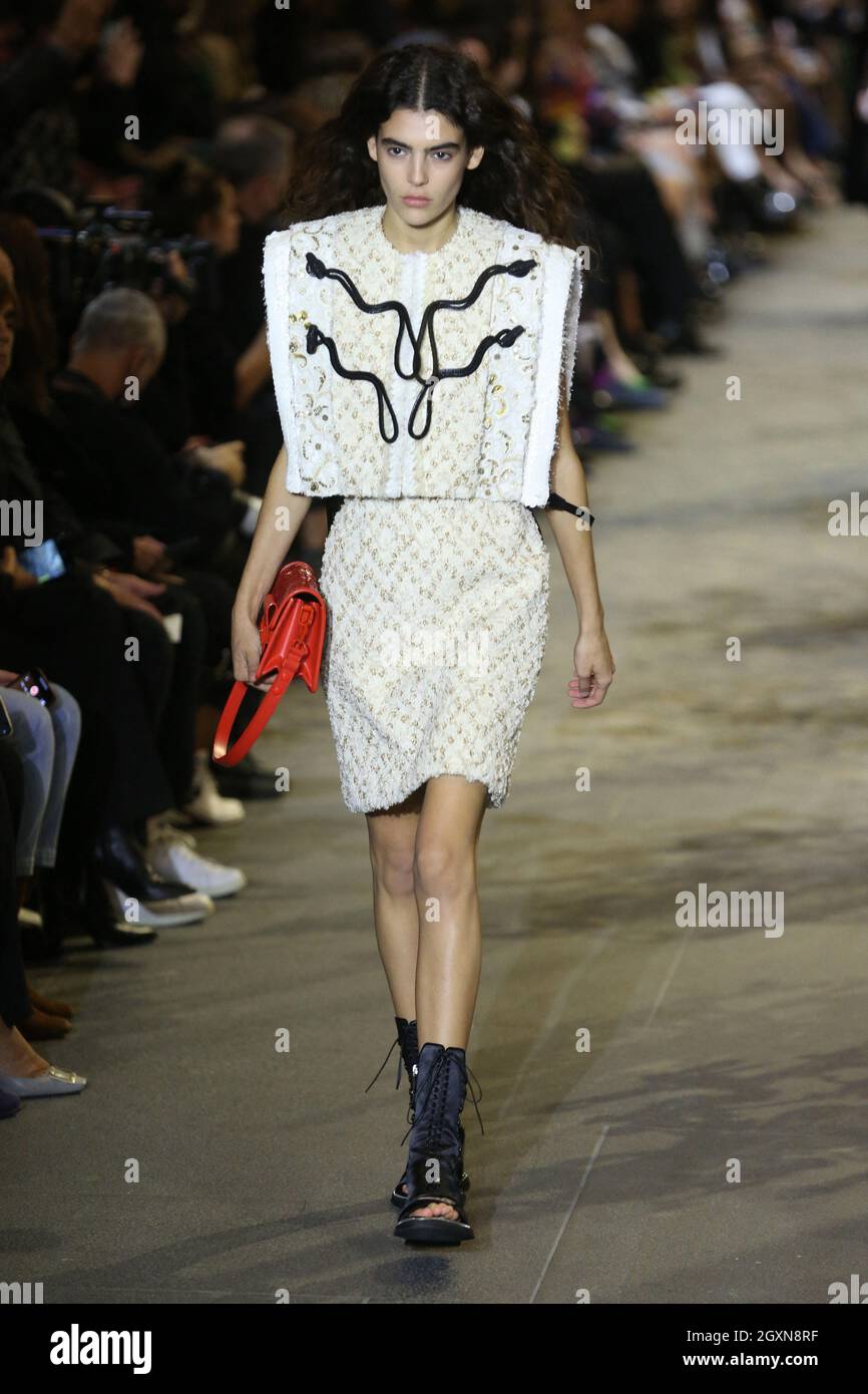 Model at the runway of Vuitton Fashion Week as part of Paris Fashion ...