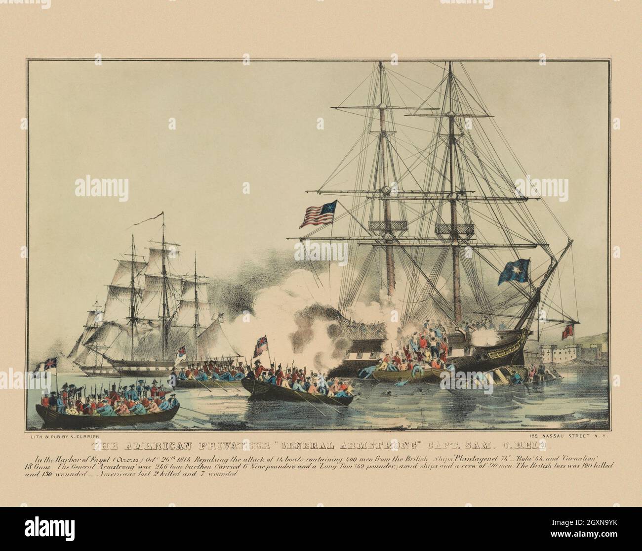 American privateer "General Armstrong" Capt. Sam. C. Reid Stock Photo ...