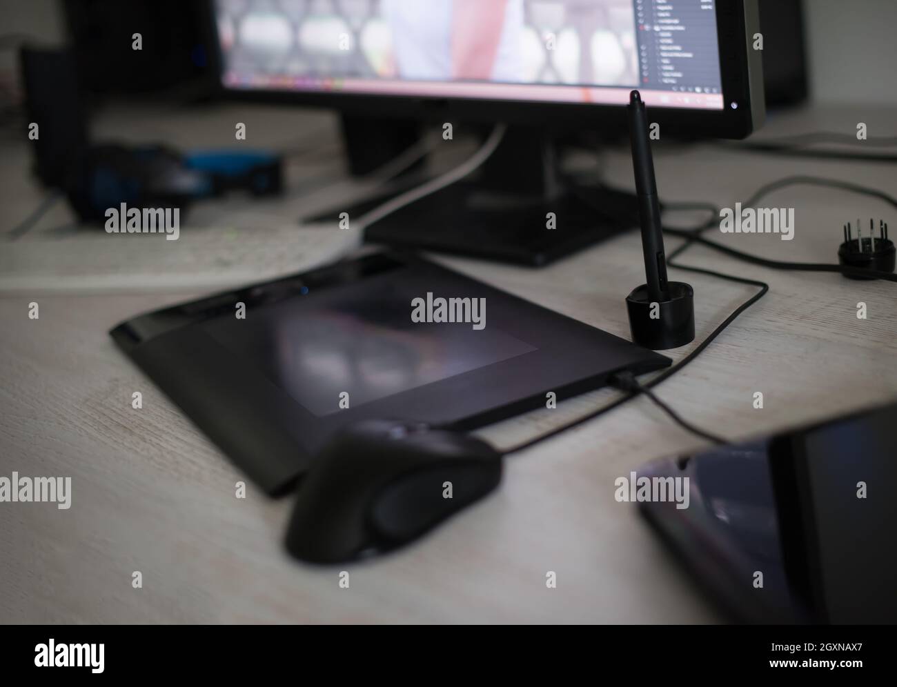 tools for working in the studio for graphic design Stock Photo - Alamy