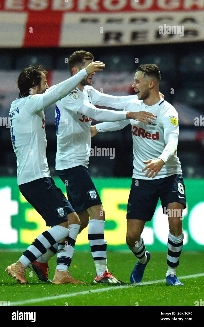 Preston North End's Alan Browne celebrates scoring his side's first ...