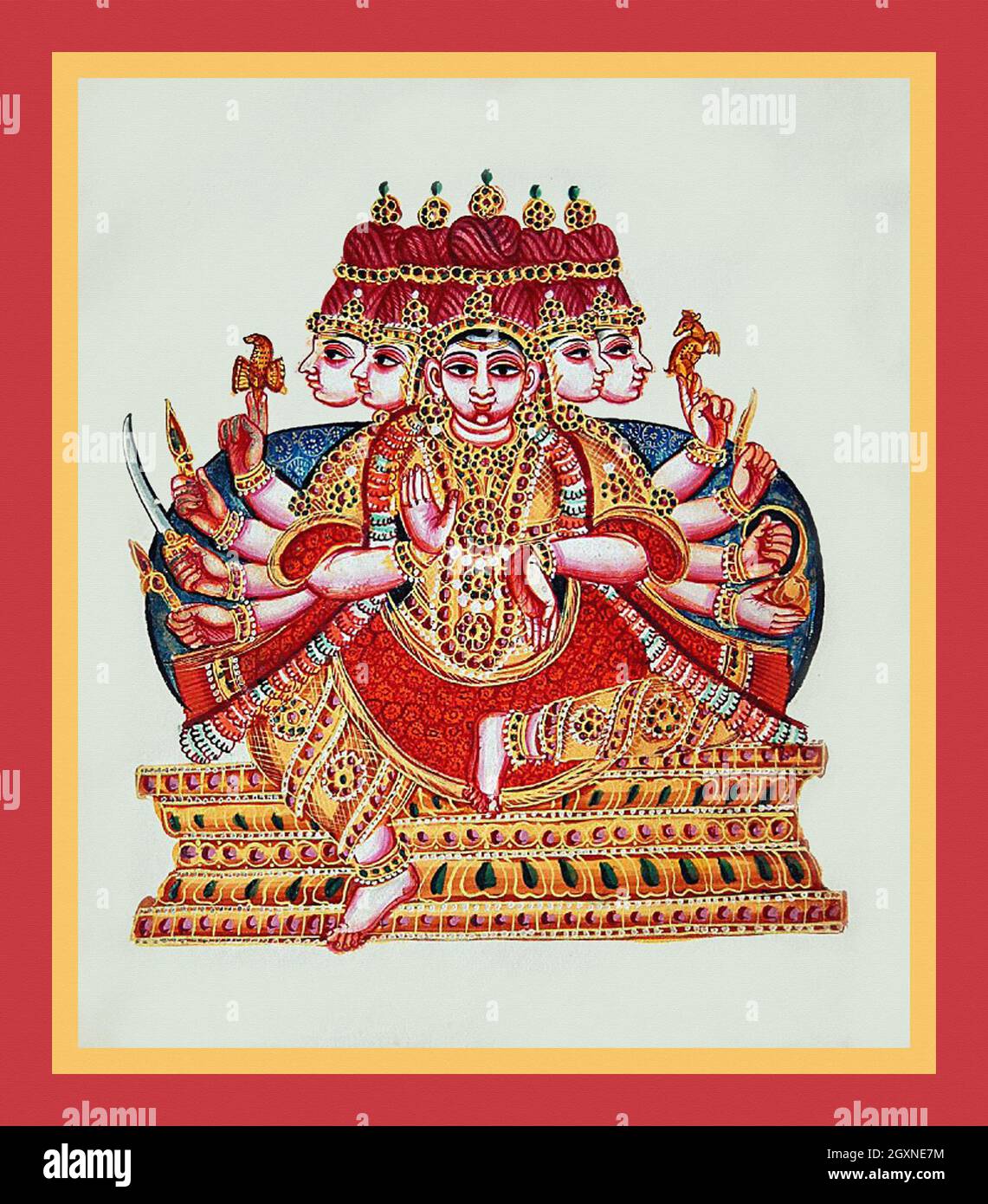 Sadashiva, with five heads and five pairs of arms Stock Photo - Alamy