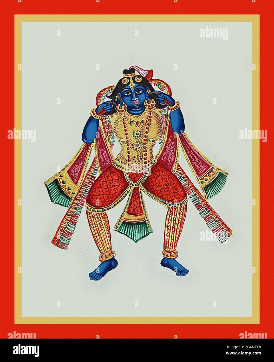 Krishna pulling his earlobes to beg for forgiveness Stock Photo - Alamy