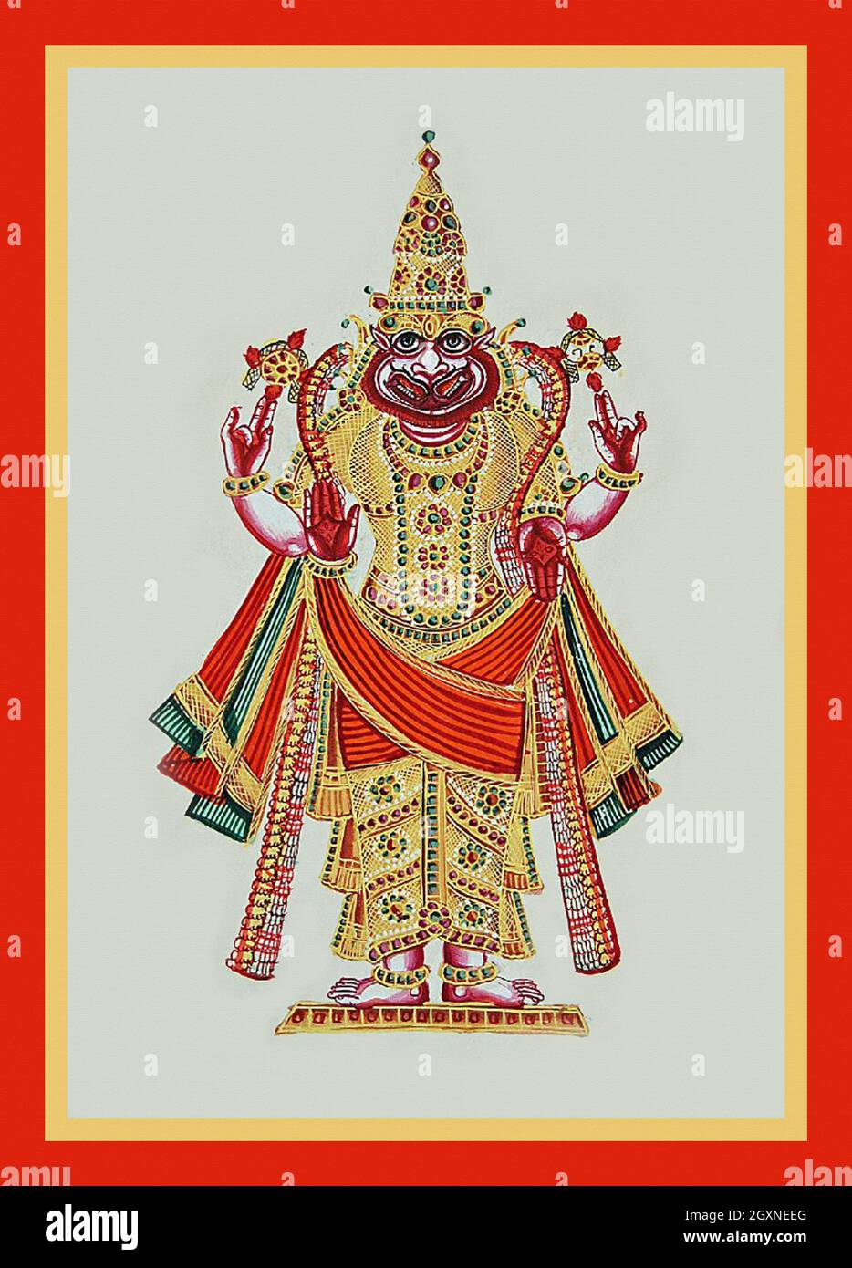 ParaśuRama stands with an axe and a lotus Stock Photo - Alamy