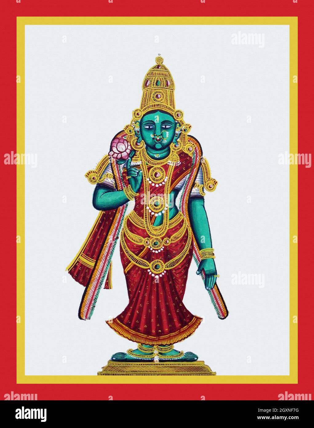 Pārvatī standing in samabhanga on a low dais Stock Photo - Alamy