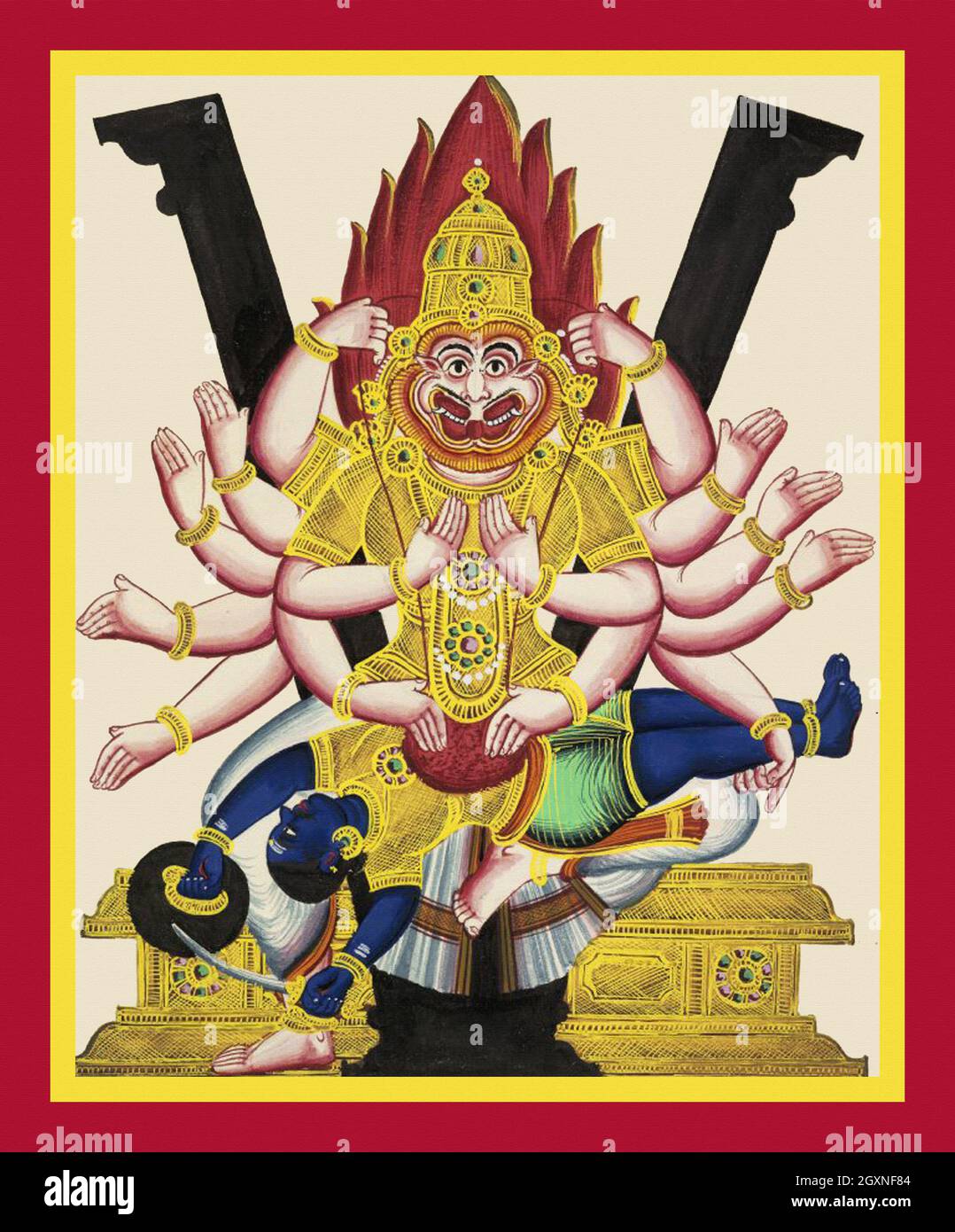 Ugra Narasiṁha, avatar of Vishnu Stock Photo - Alamy