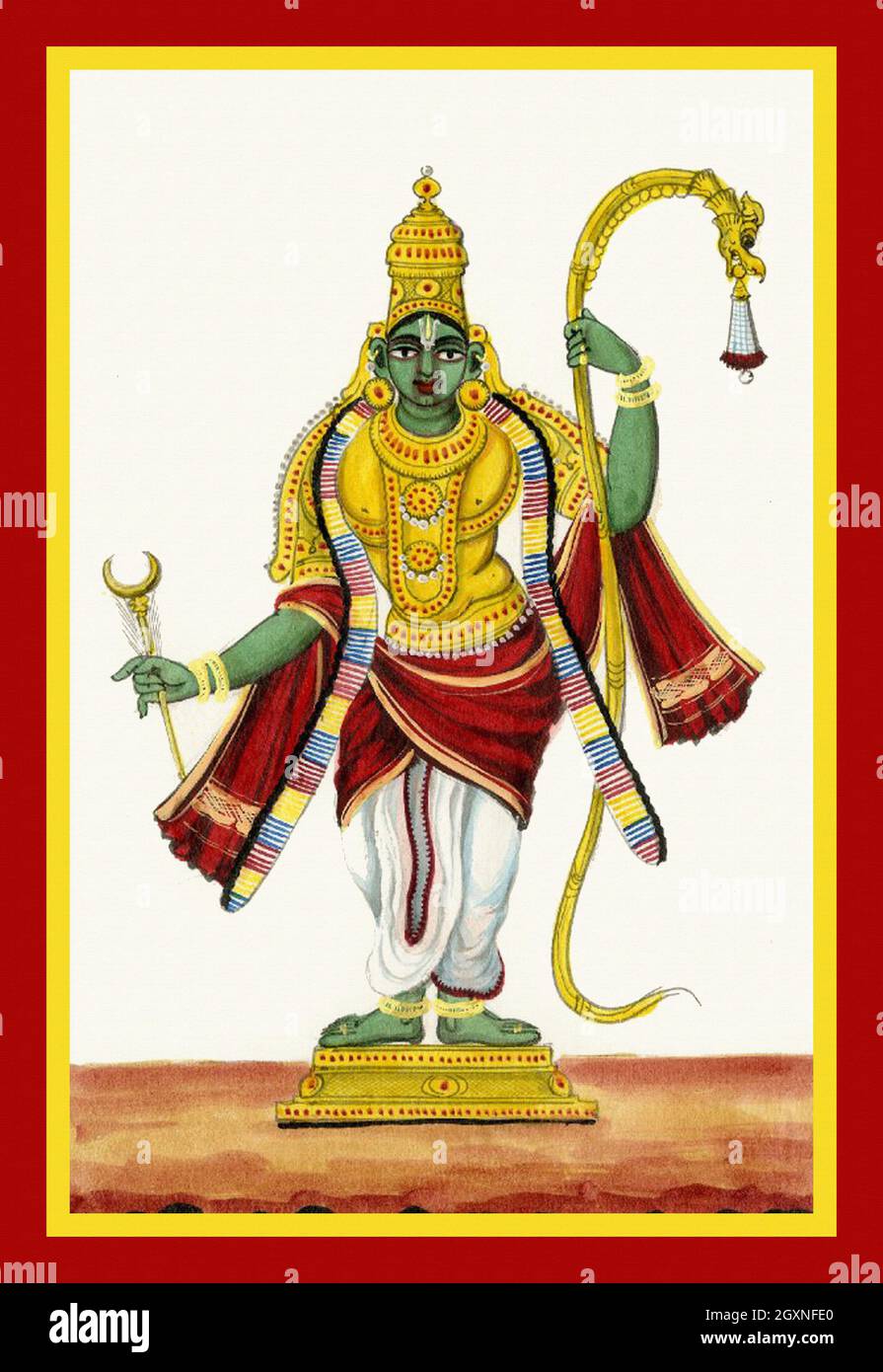 Rama standing in tribhanga on a low asana Stock Photo - Alamy