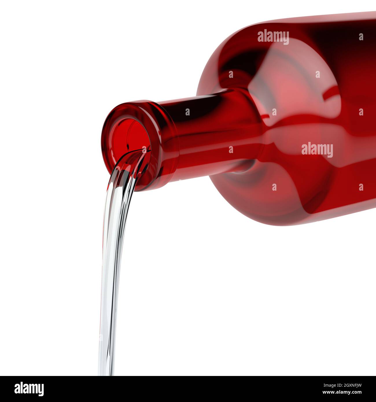 Pouring water or some kind of colorless alcoholic drink from the red ...