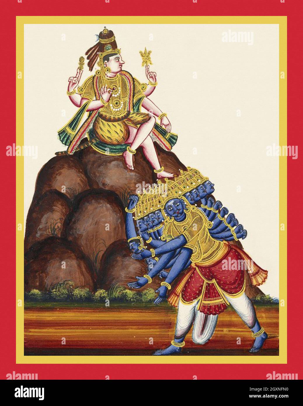 Four-armed Shiva sits atop Mount Kailasa Stock Photo - Alamy