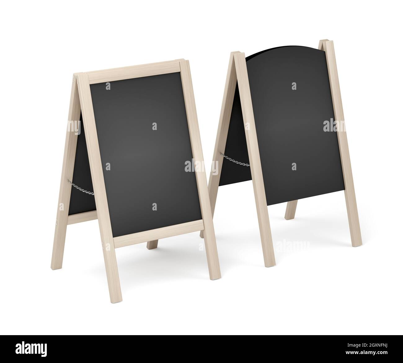 Restaurant or cafe menu display boards on white background Stock Photo ...