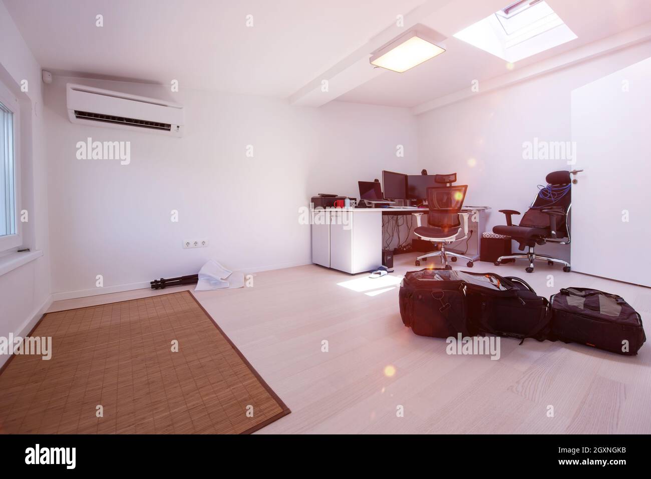 big modern home office room design interior Stock Photo - Alamy