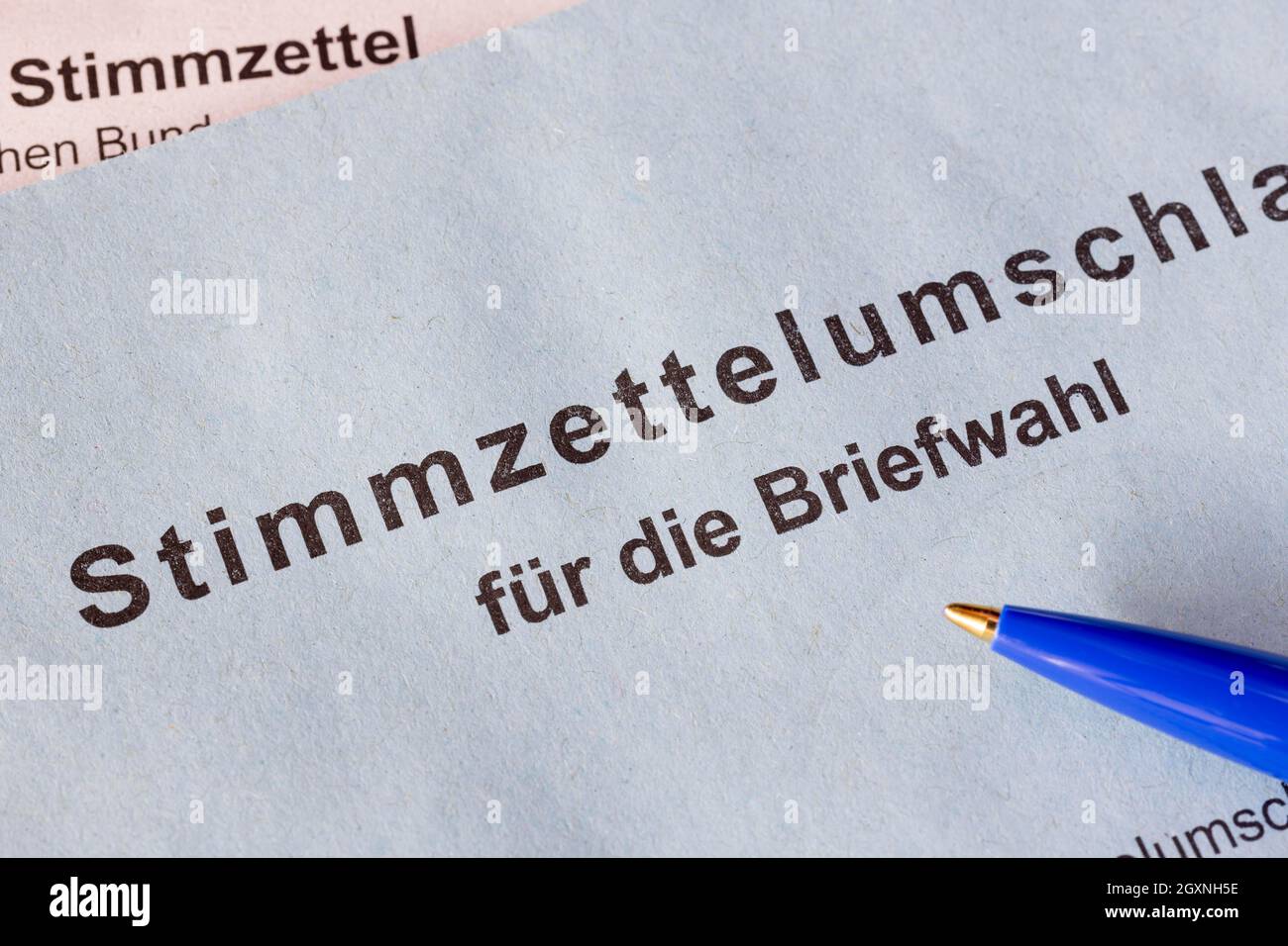 Ballot paper envelope for postal voting with biros, Germany Stock Photo ...