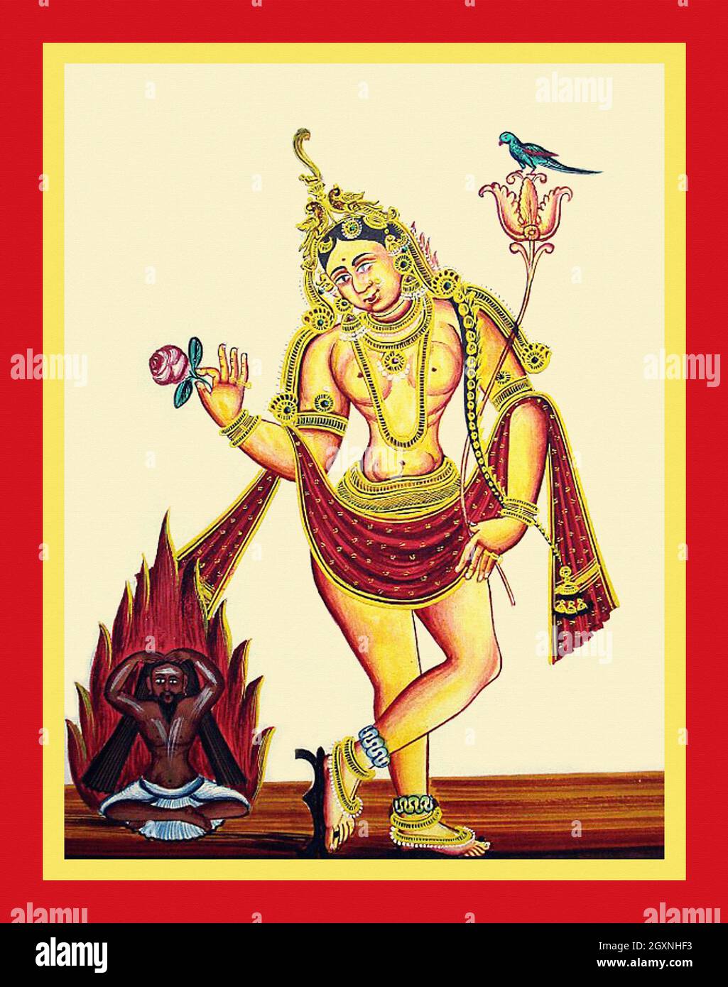 Mohini stands and looks at the ascetic Bhasmasura Stock Photo - Alamy