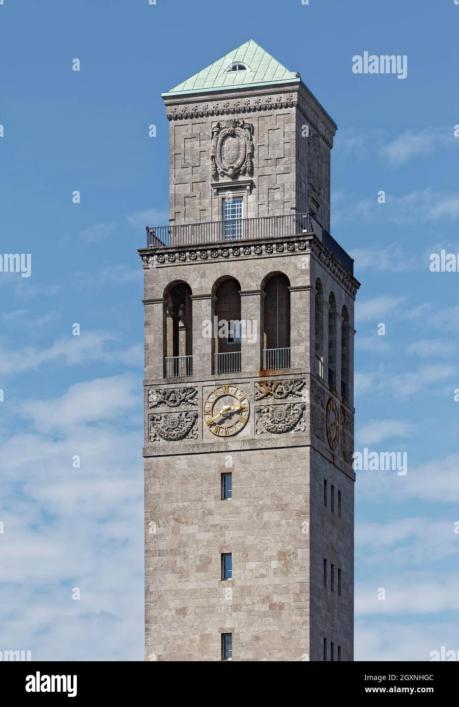 Historic Town Hall, Tower, Muelheim an der Ruhr, Ruhr Area, North Rhine ...