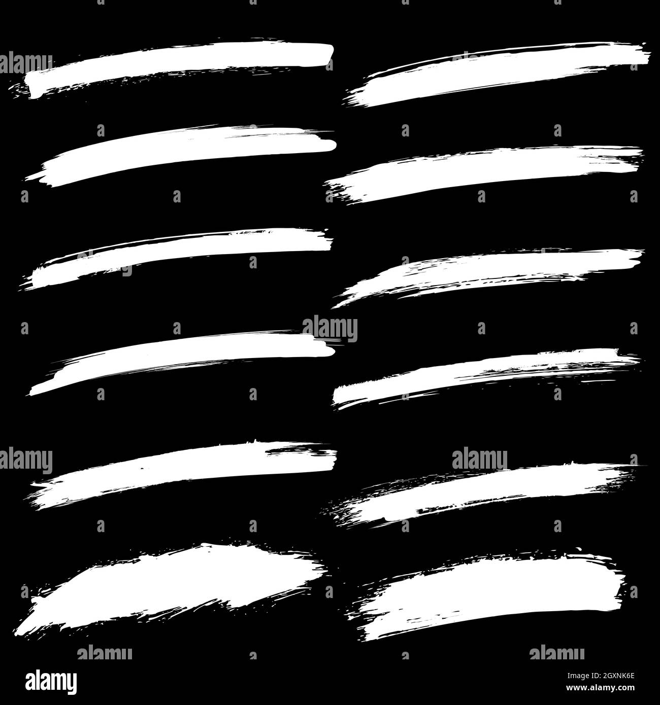 Set of white paint grunge smears. Vector illustration. Dirty artistic ...