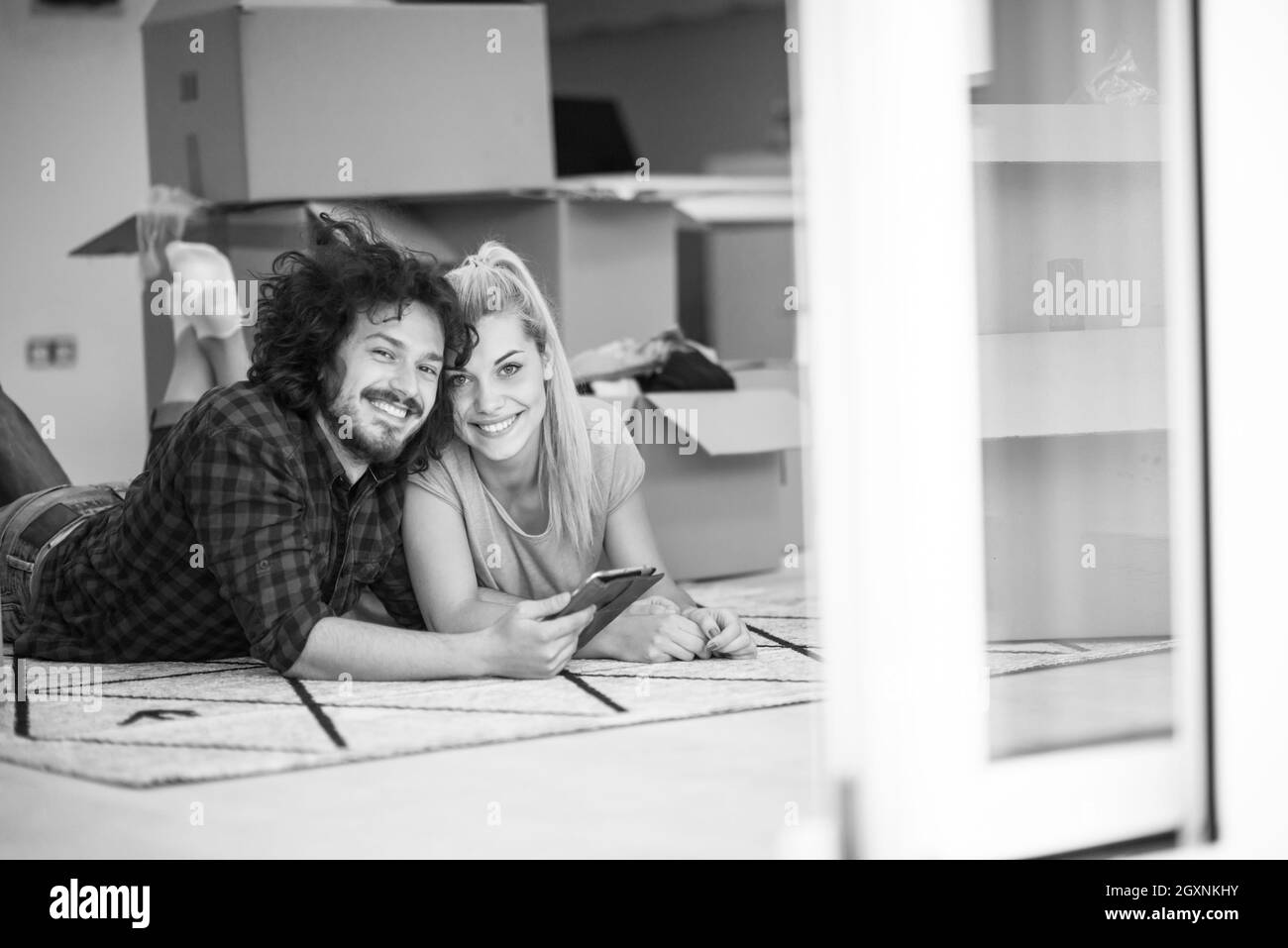 Young male surfing internet Black and White Stock Photos & Images - Alamy