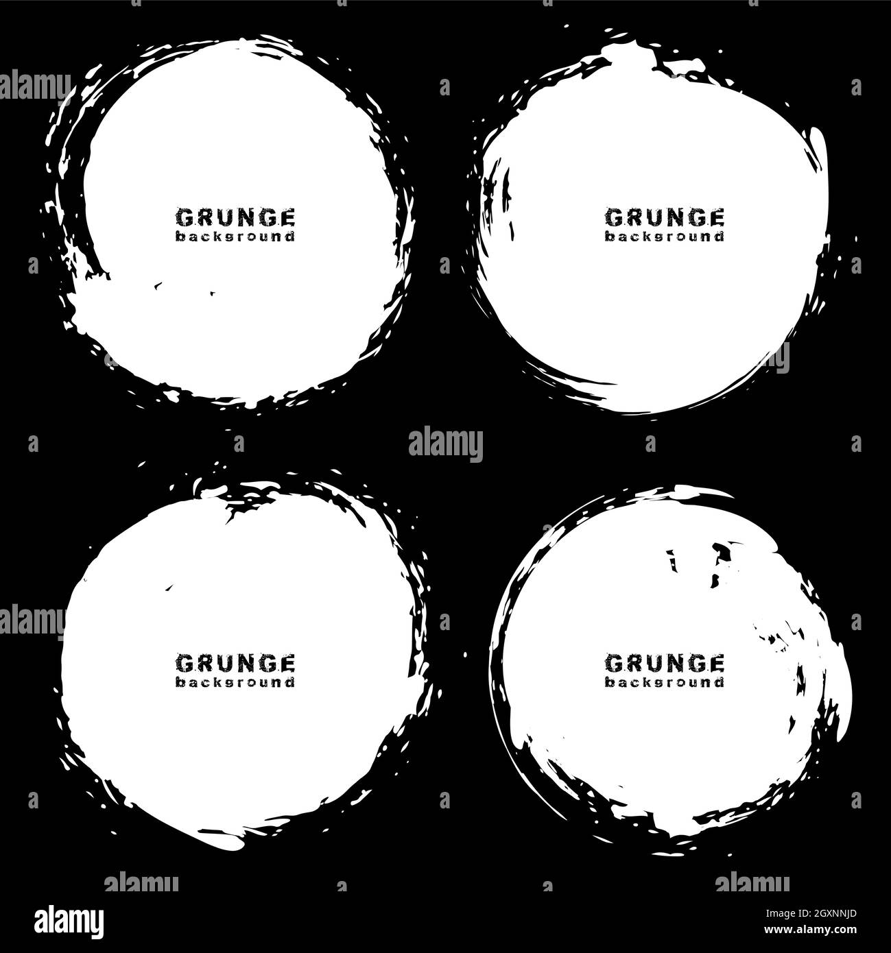 Set of white circle paint grunge urban background. Vector illustration ...