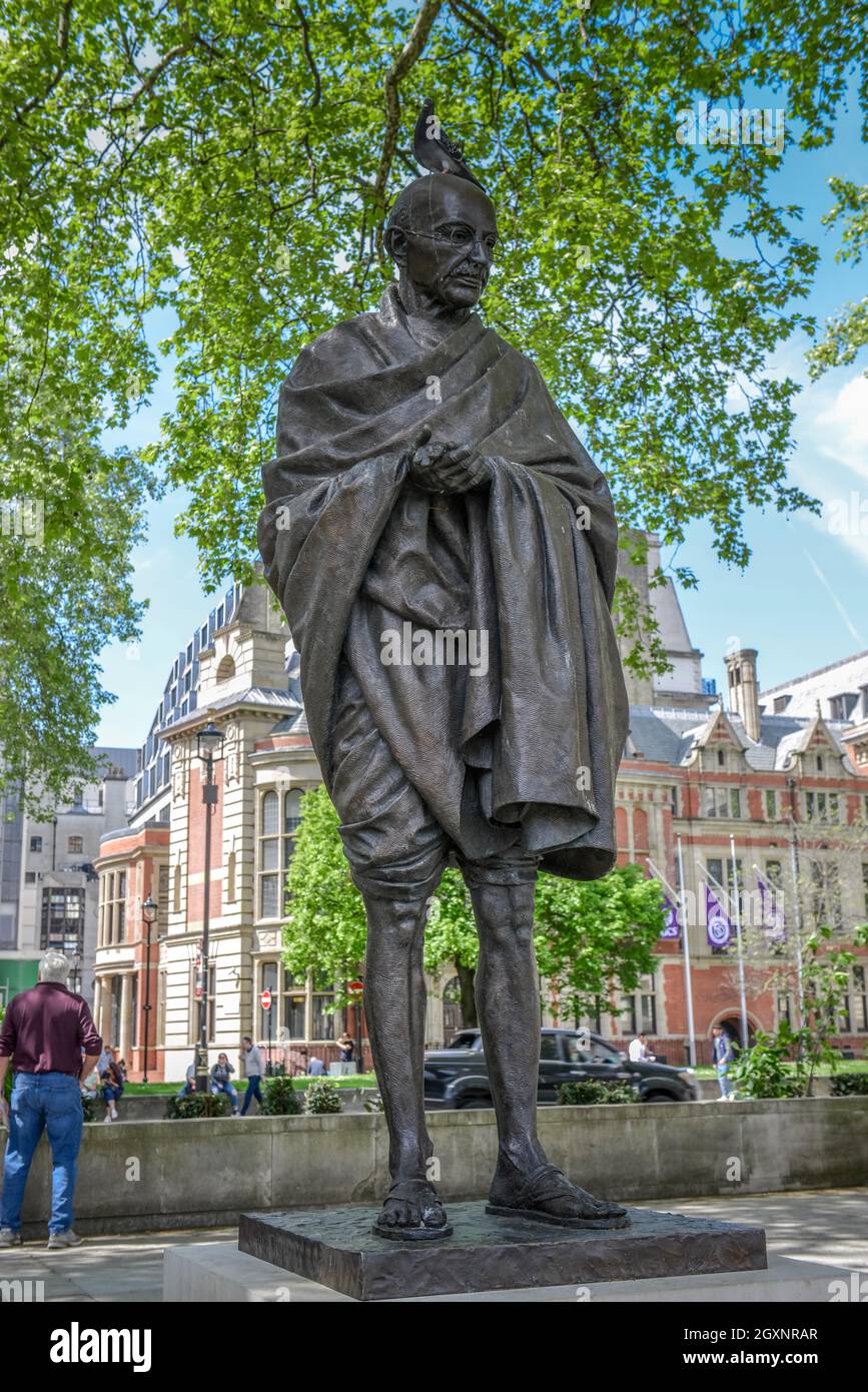 Monument to Mahatma Gandhi, Parliament Square, London, England, United ...