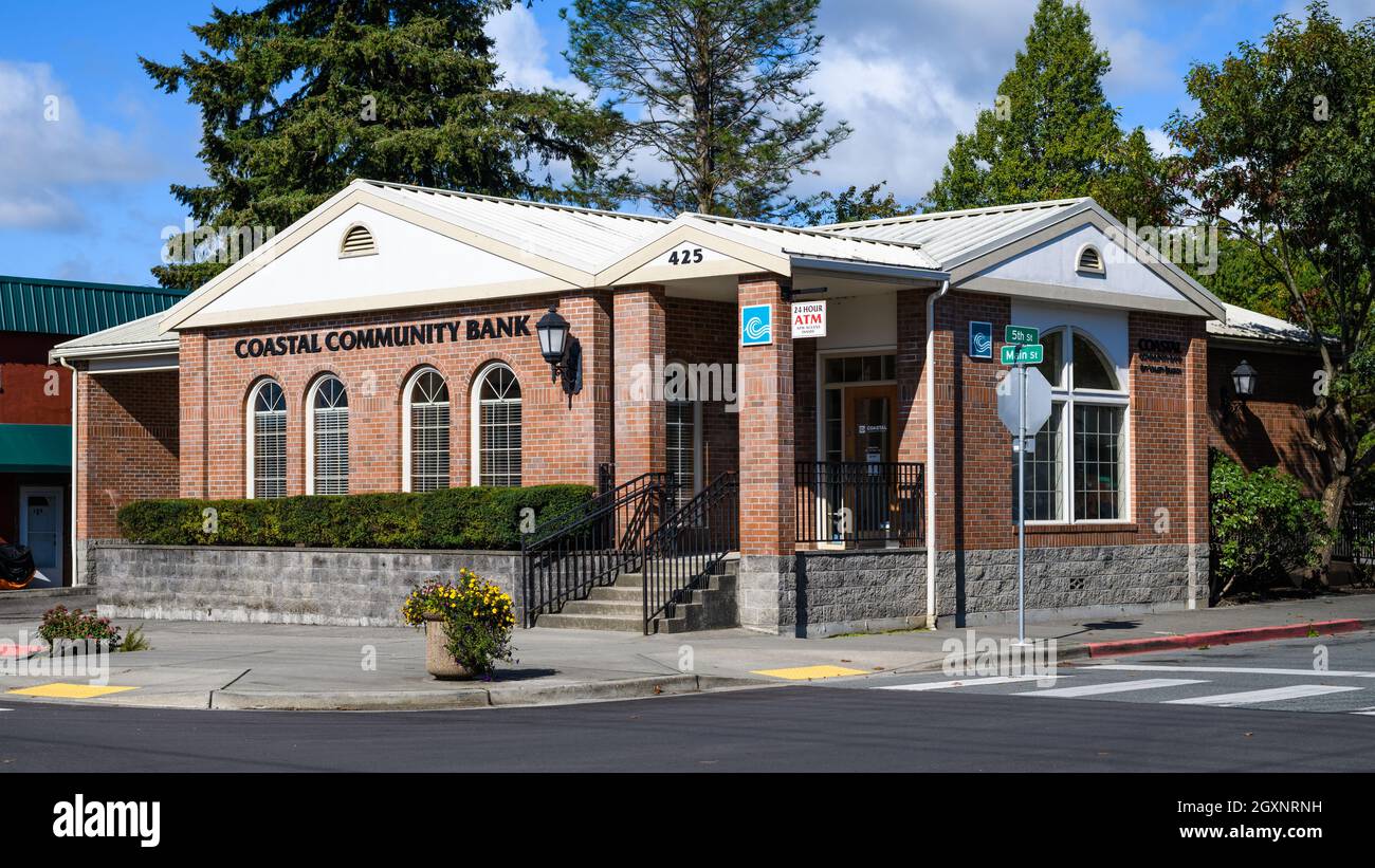 Sultan, WA, USA - October 01, 2021; Brick building of the Coastal ...