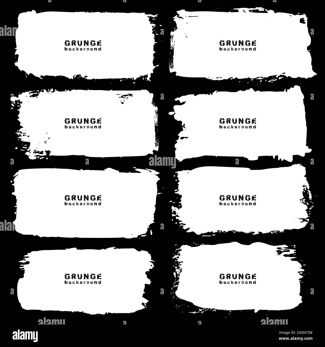 Set of white grunge rectangle backgrounds. Vector illustration ...