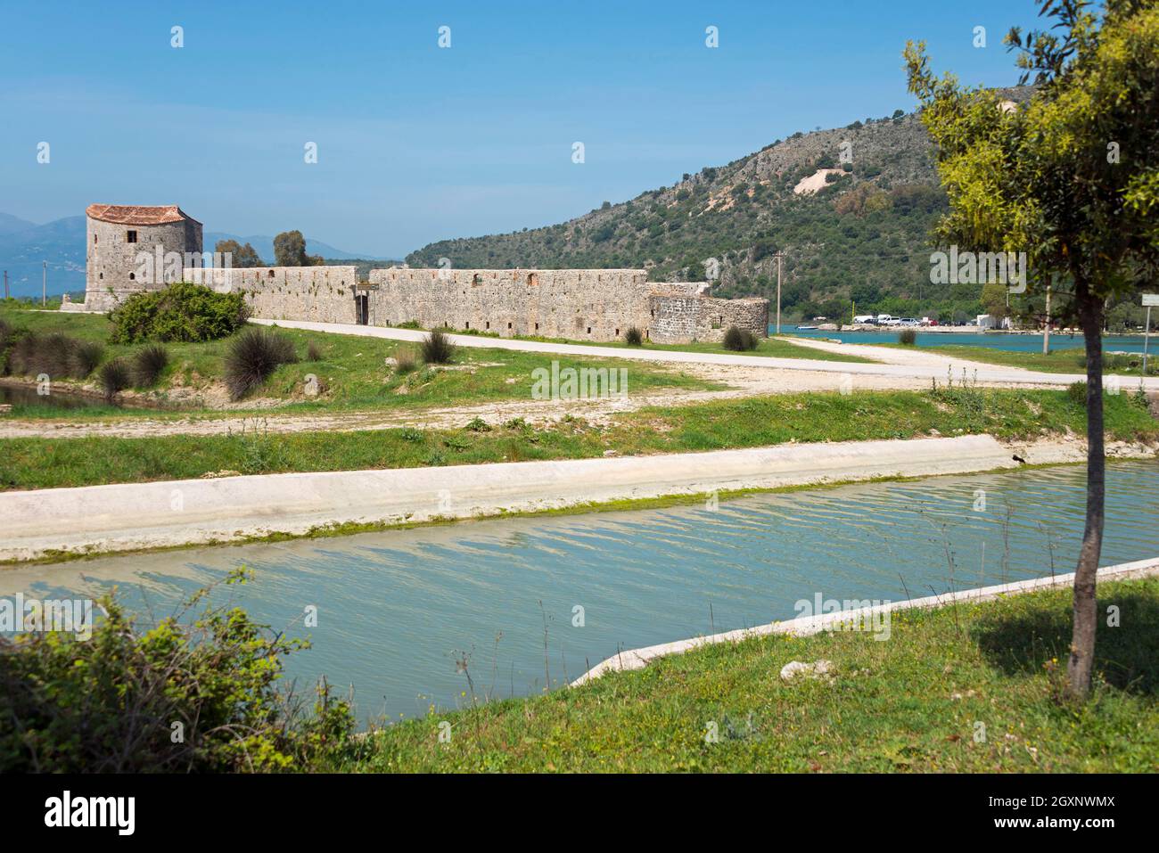 Triangular Castle, Venetian Fort, Butrint, Vivar Canal, Albania Stock ...
