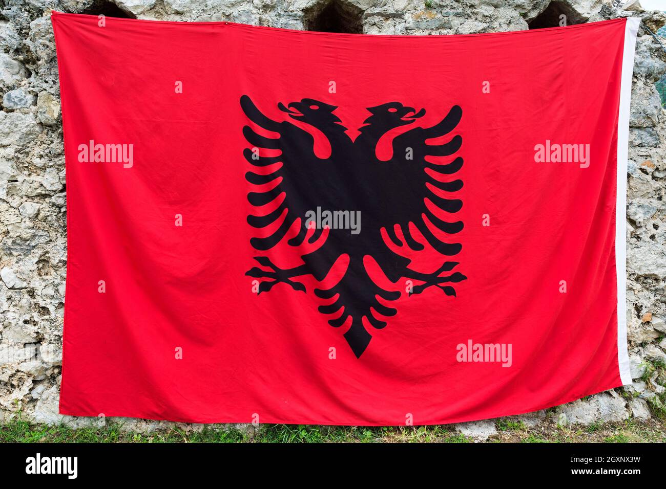 Albanian flag, Albania Stock Photo - Alamy