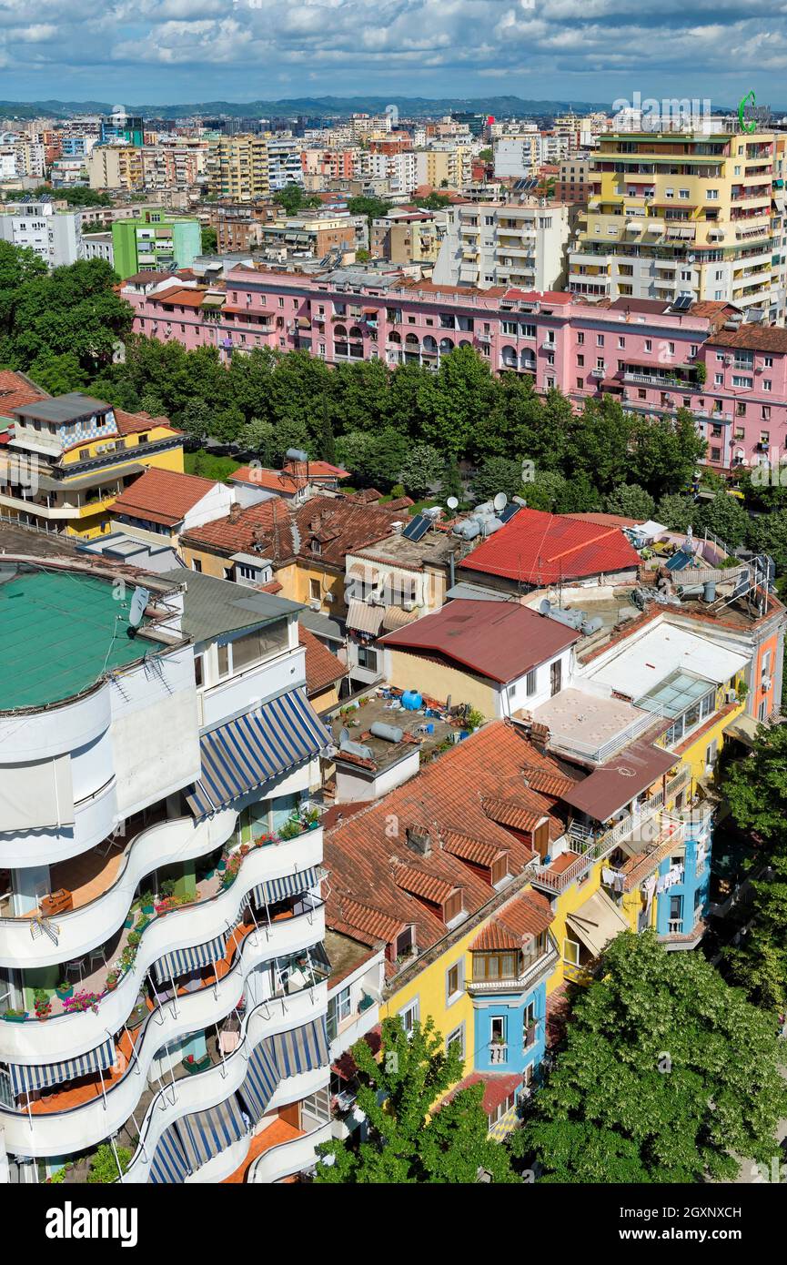 View over Tirana, Tirana, Albania Stock Photo - Alamy