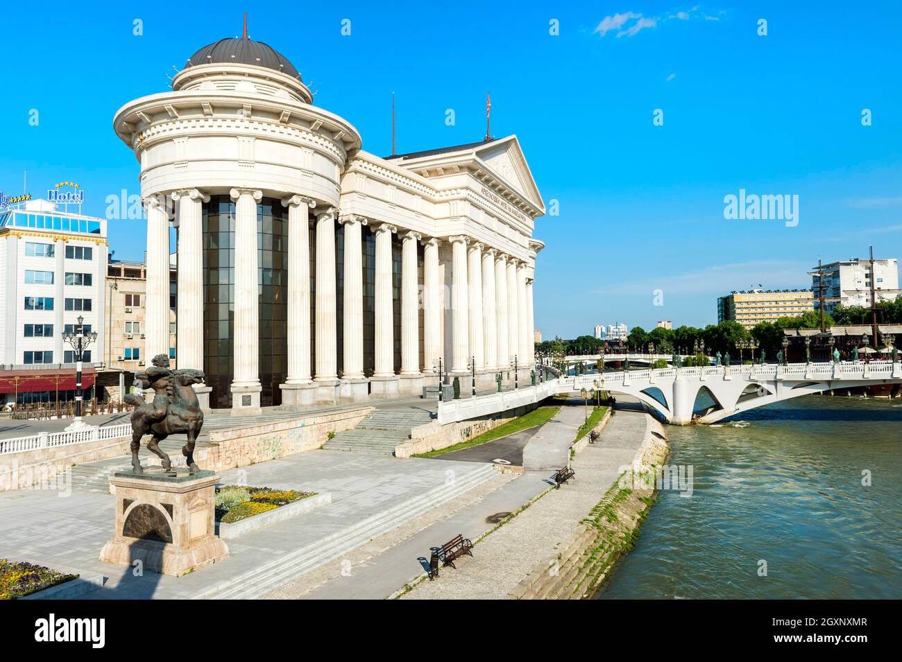 Archaeological Museum of Macedonia, Vardar River and Eye Bridge, Skopje ...