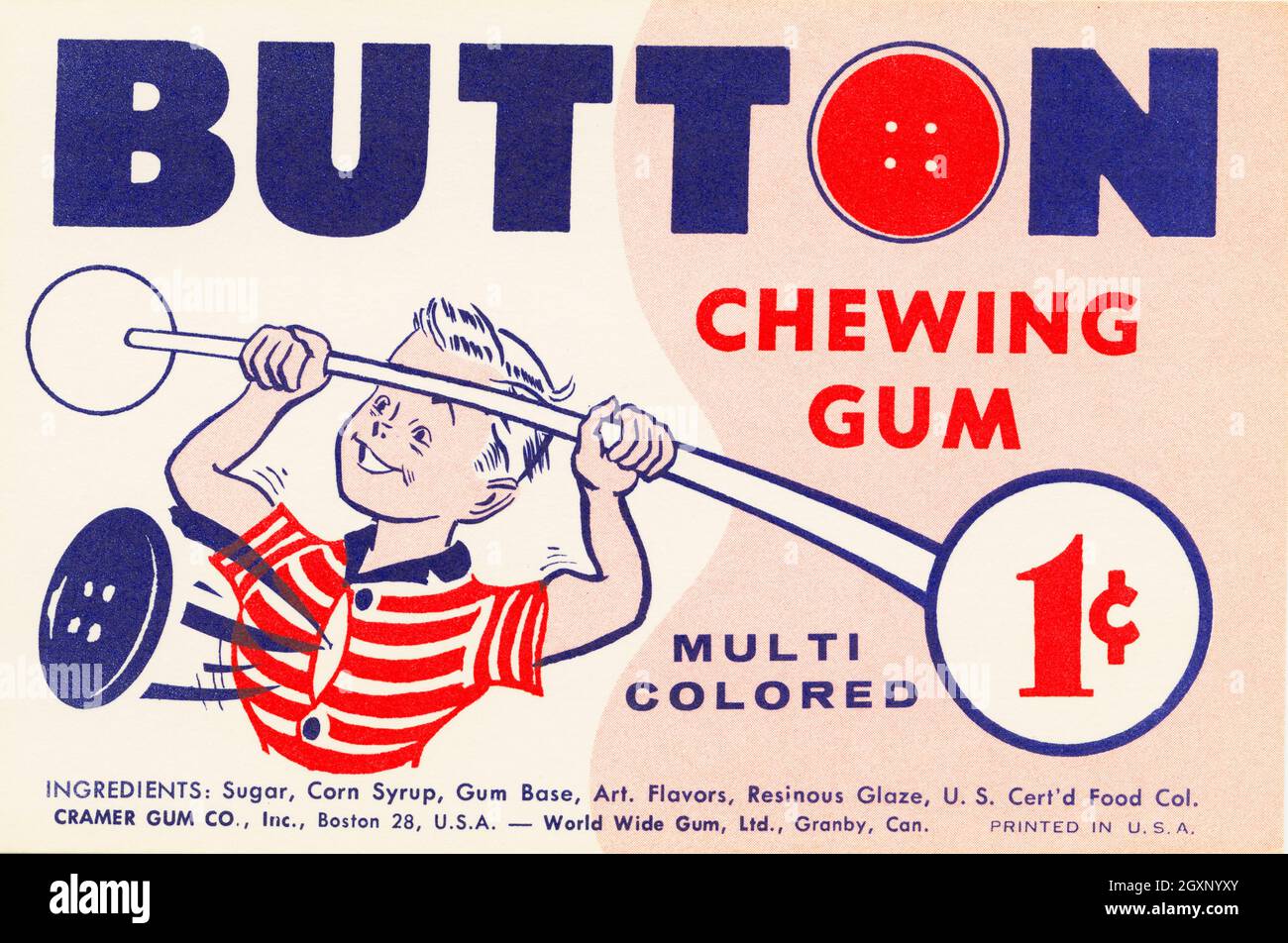 Button Chewing Gum Stock Photo - Alamy