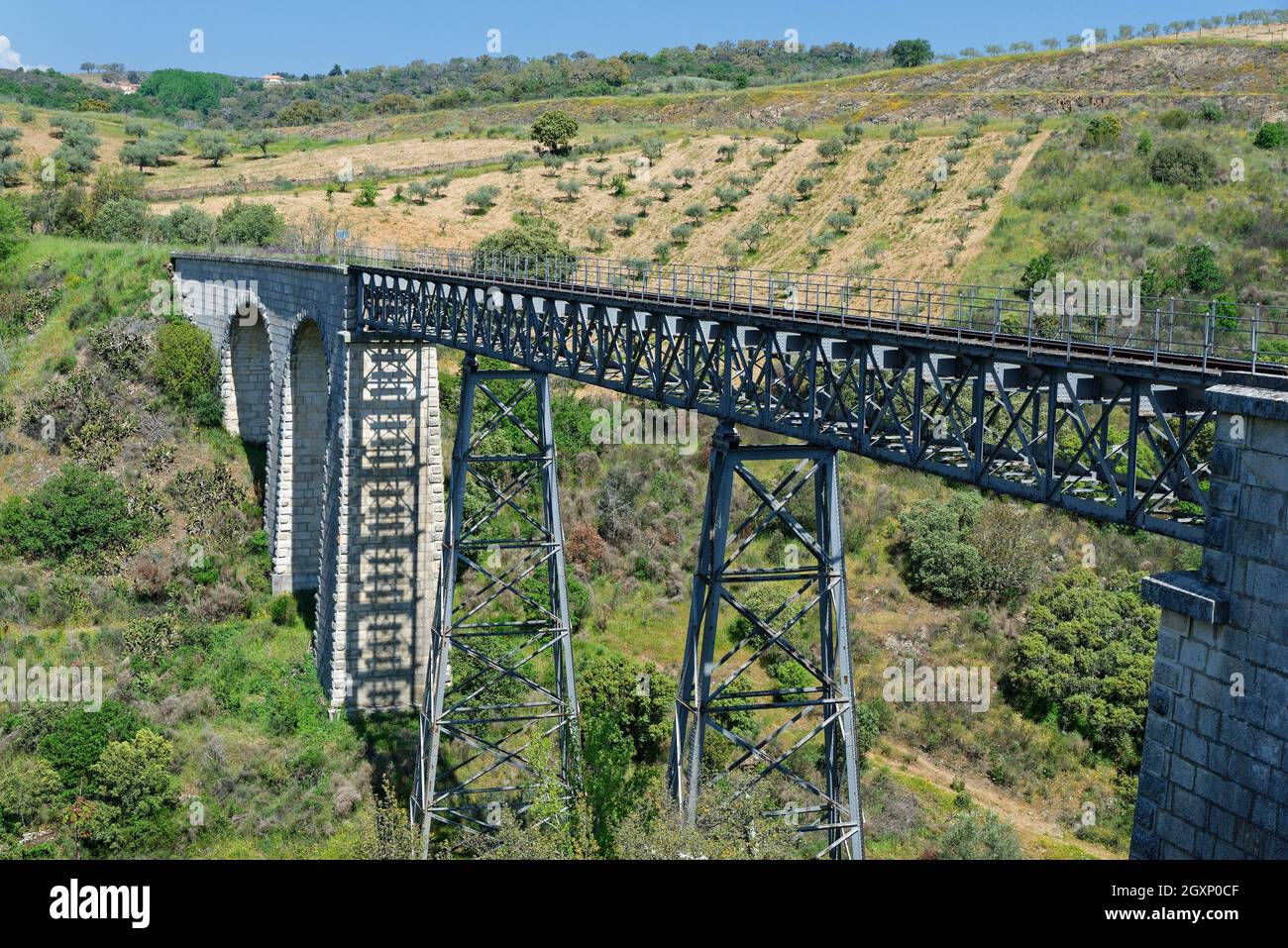 Old railway bridge, viaduct, Portugal Stock Photo - Alamy