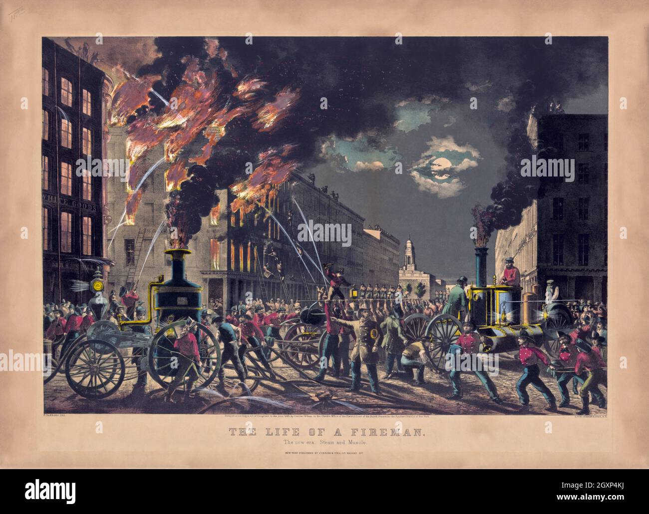 The life of a fireman: the new era, steam and muscle Stock Photo - Alamy