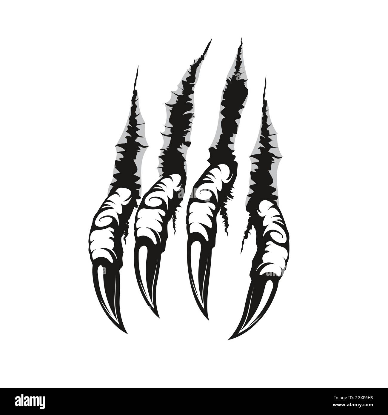 Dragon claw marks and scratches, vector paw of scary monster animal ...